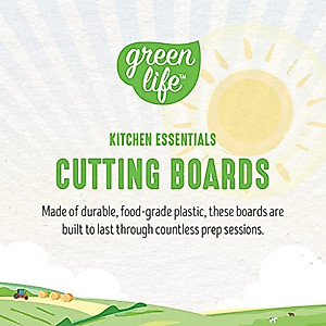 GreenLife 2 Piece Cutting Board Kitchen Set, Dishwasher Safe, Extra Durable, Turquoise, 13.6 x 9.5 x 0.4 inches