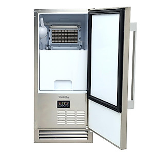 DUURA Elite Outdoor Built-in Ice Maker in Stainless Steel | Large Clear Ice Cubes, 25 lbs. Freezer Storage, Under Counter or Cabinet | Ice Machines, Commercial, for Home Kitchen
