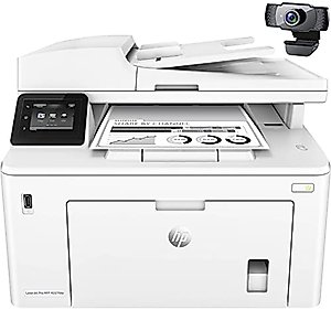 HP Laserjet Pro MFP M227fdw All-in-One Wireless NFC Monochrome Laser Printer - Print Scan Copy Fax - 30 ppm, 1200x1200 dpi, 8.5x14, Auto Duplex Printing, 35-Sheet ADF, Cbmou External Webcam