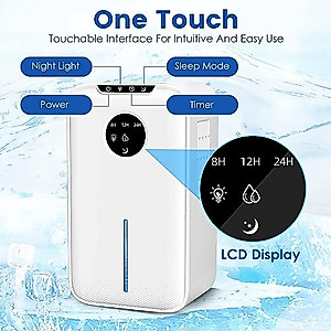 Lonxfy 95OZ Dehumidifiers for Home, 720 Sq.ft Portable Dehumidifier With Drain Hose Auto Defrost, Dehumidifiers for Room, Sleep Mode Quiet Small Dehumidifiers for Bedroom Bathroom Basements Closet RV
