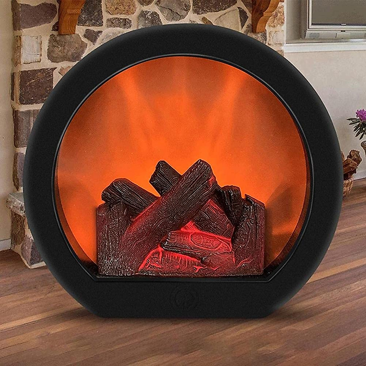 Cricia LED Fireplace Lantern Simulation LED Desk Stove LED Lantern with Realistic Flame Simulation Decorative Realistic Fireplace Lantern Fireplace Lamp