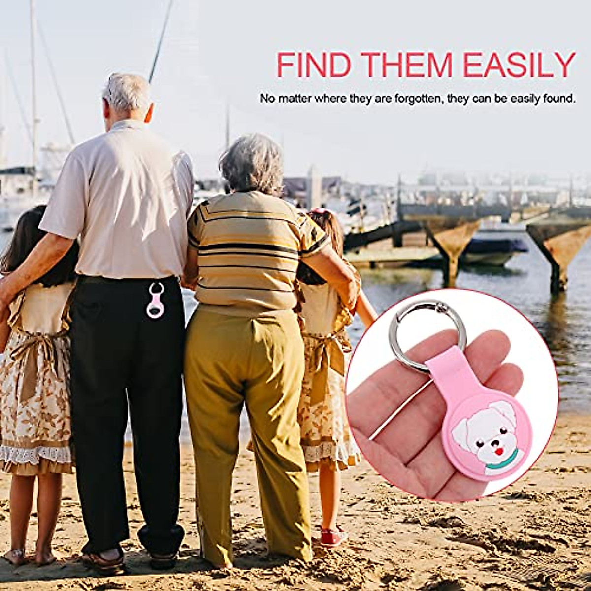 ifundom 2pcs Anti- Scratch Locator Protection Covers Compatible for Airtag (Pink)