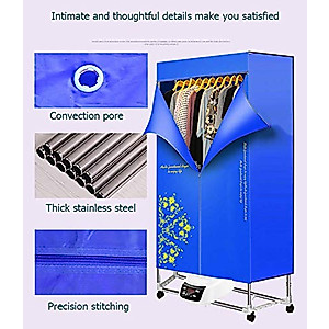 Clothes Dryer 110v-240v Foldable Electric Portable Household Folding-Dry Machine with Remote Control Adjustable Timer Low Noise for Home,Laundry,Apartment 1500W (Blue-Elephant)