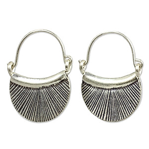NOVICA Artisan Handmade Silver Hoop Earrings Fine No Stone Thailand [1 in L x 0.9 in W] 'Diva'