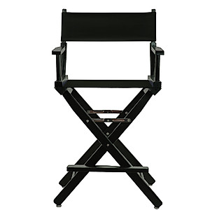 Casual Home 24" Director's Chair Black Frame-with Black Canvas, Counter Height