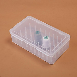 42 Slots Empty Sewing Satchel Organizer Trays - Super Durable Plastic Storage Box Case, Art Embroidery With Holder Bin | Container for Thread Spools & Others Easily Fit Your Crafting Machine Workspace