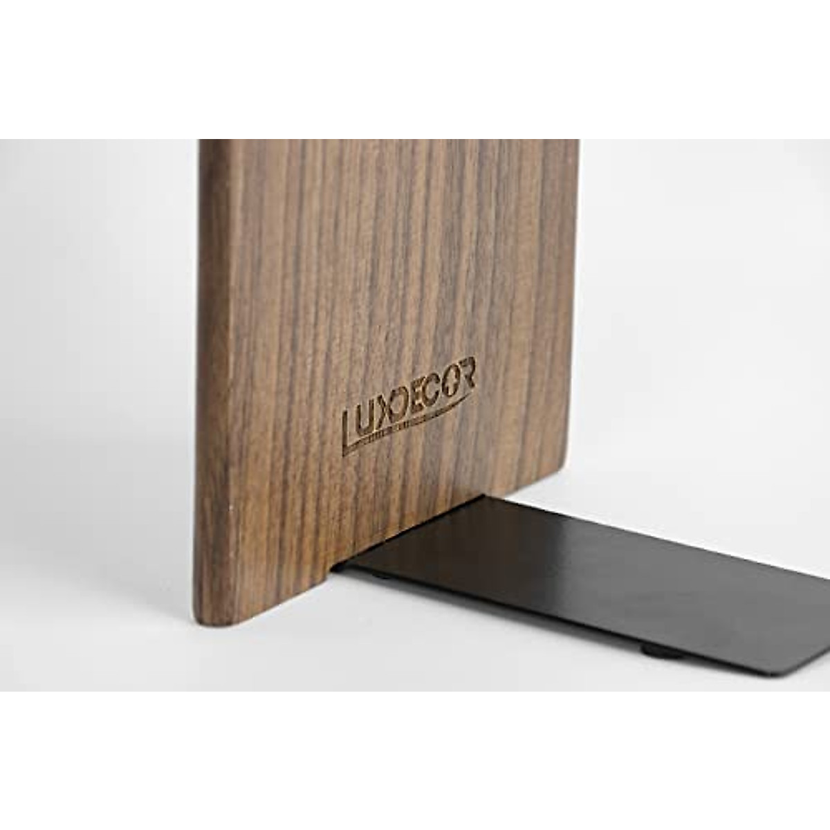 Large Bookend Hold Heavy Books- 7x4x5in Wood Bookends for Heavy Books Heavy Duty Walnut Book Ends for Men Wood Bookends for Office Desk Non-Skid