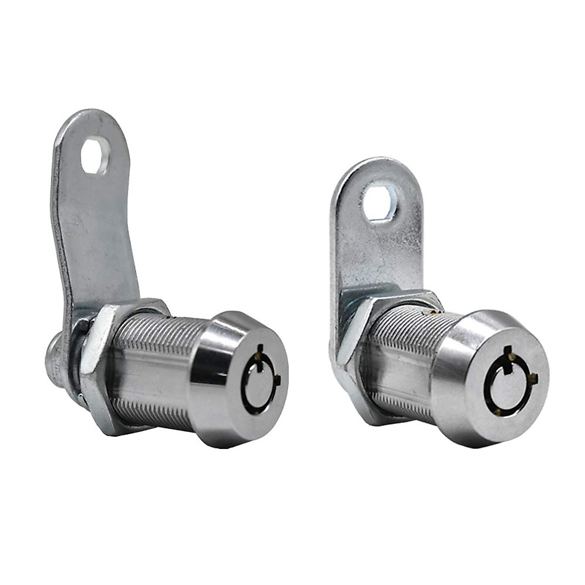2Pcs Tubular Cam Lock 1 inch Cabinet Lock Keyed Alike with Chrome Finish for Vending Machine Tool Box Mailbox ATM