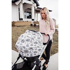 Copper Pearl Multi-Use Cover: Car Seat Covers, Nursing Cover, and Stroller Cover for Sun - Stretchy Fabric, All-Season Use, Stylish Designs, Easy Access for Moms - Rowan