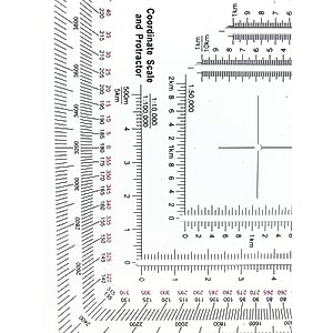 Gotical New and Improved Version Military Style MGRS/UTM Coordinate Grid Reader, and Protractor,Coordinate Scale Map Reading and Land Navigation Topographical Map Scale (Pack of 1)