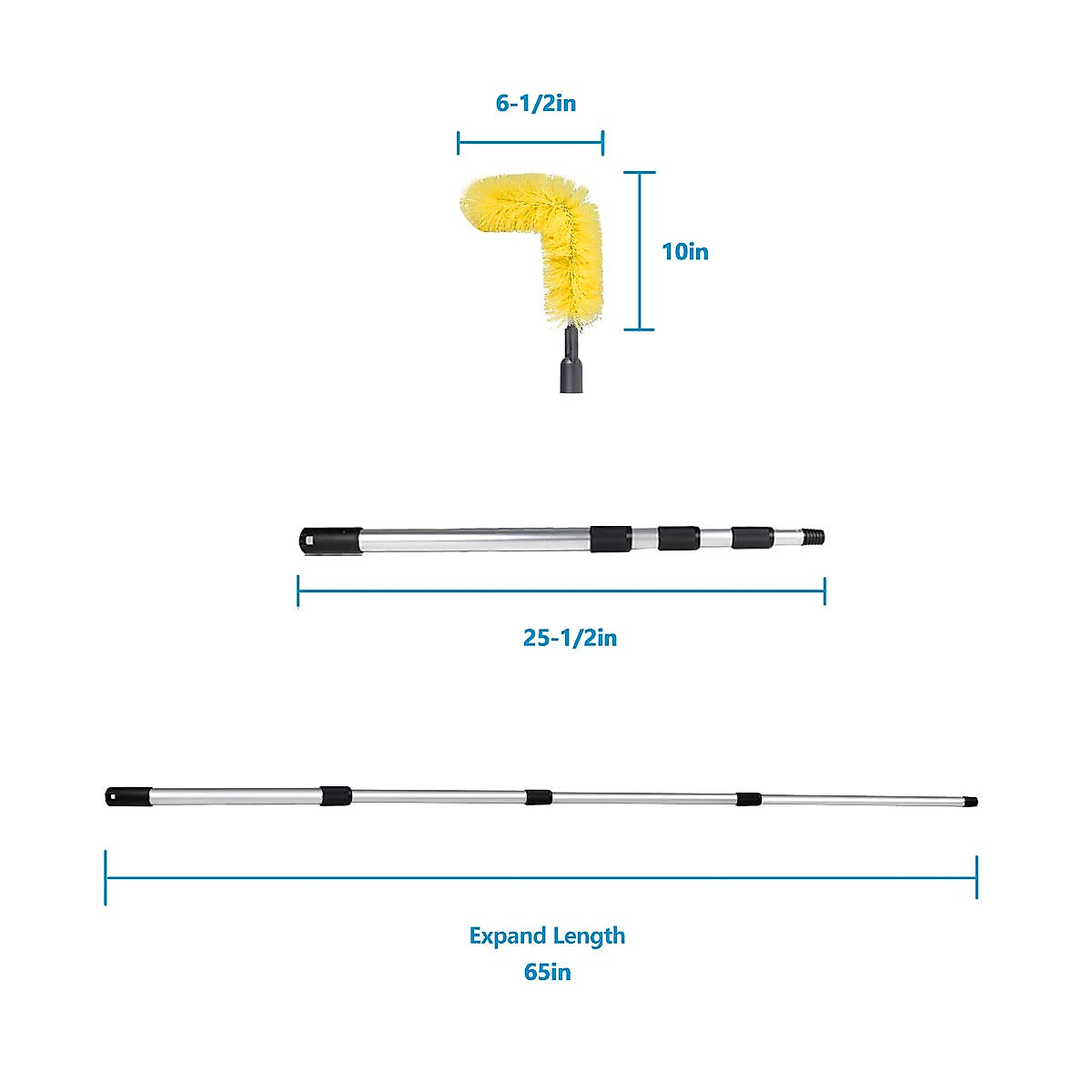 Air Jade Gutter Cleaning Brush, Extendable Roofing Gutter Cleaning Tools from The Ground, 5.5 Ft Long Gutter Cleaning Tool Easy Cleaning Leaves and Debris