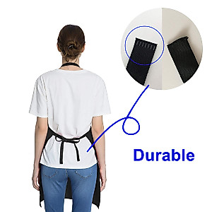 Hi loyaya Bib Black Apron for Women Men Adult Chef, 12 Pack Kitchen Aprons Bulk with Pockets for Cooking Baking Painting (12, Black)