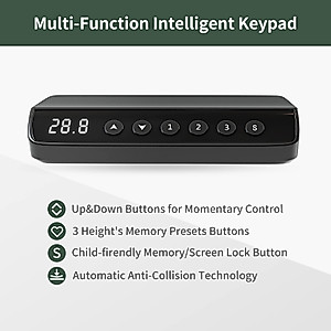 FEZIBO Electric Standing Desk with Glass Top Monitor Stand,55 x 26 Inch Adjustable Sit Stand Up Table with Double Drawer, Sit Stand Desk with Storage Shelf, White Frame/Light Walnut Top