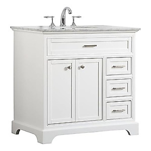 Elegant Kitchen and Bath 36 inch Single Bathroom Vanity Cabinet Set - White