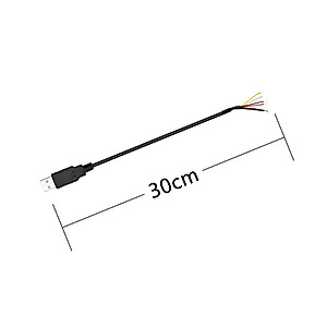 RIIEYOCA 2Pcs USB 2.0 Male Plug 5pin bare wire,USB Power Data Cable DIY Pigtail cable for USB Equipment Installed or DIY Replace Repair