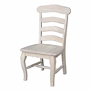 International Concepts Country french Chair with Solid Seat, Unfinished