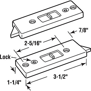 Prime-Line F 2801 2-5/16 In., White Plastic, Spring-Loaded Tilt Latch (1 Pair)