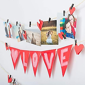 SEWACC Mini Clothespins Wooden Photo Clips Mini Clothes Pins 100pcs Decorative Wood Clips for Wall Hanging Pictures