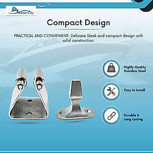 MARINE CITY Stainless Steel Gloss Polished Smooth Finish Strong Door Stopper Catch and Holder for Boats - RVs – Marines - Bedroom Doors - Home - Hardware Accessories (Height: 1-5/8 Inches) (1 Pcs)