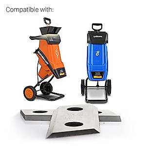 Wood Chipper Shredder Mulcher Replacement Dual Edge Blade/Knives Set (QTY: 2) for both SuperHandy & Landworks Electric Wood Chippers