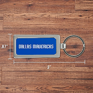 Rico Industries NBA Basketball Dallas Mavericks Royal 3.75" x 1.25" Personalized Two Sided Metal Keychain - Custom with Your Name - Great Every Day Accessory Item for Fan