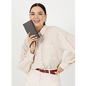 YALUXE Women's RFID Protected Wristlet Clutch Cell Phone Wallet Multi Card Organizer Zip Purse Genuine Leather