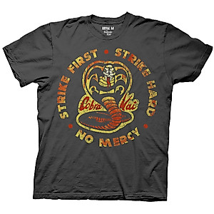 Ripple Junction Karate Kid Men's T-Shirt X-Large Charcoal Strike First Logo Officially Licensed