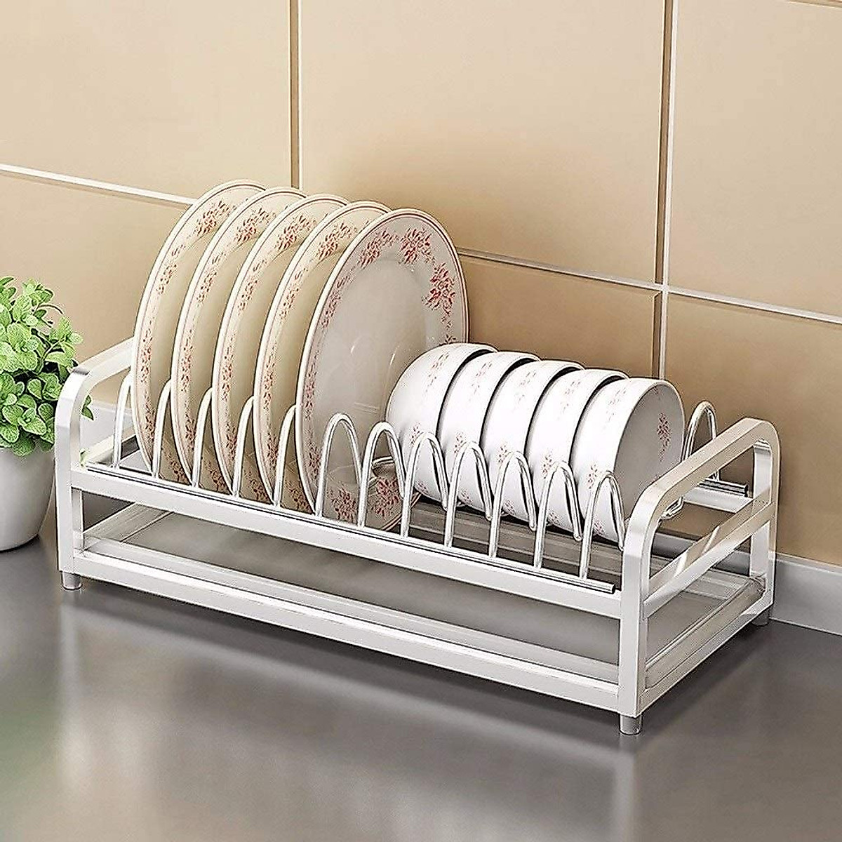 Plate Rack Draining Dish Rack Stainless Steel Single-layer Dish Rack Movable Kitchen Utensils Drain Dish Rack Drain Rack Dish Rack Pan Plate Holder