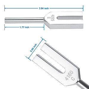 Angel Tuning Forks Set - 4096 Hz, 4160 Hz, 4225 Hz for Sound Healing, Musical Instrument, Therapy, with Silicone hammer and Soft Storage Bag