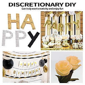 Crepe Paper Streamers 6 Rolls 492ft, Pack of 2 Gold, 2 Silver, 2 Black - Streamers Party Decorations Streamers (1.8 Inch x 82 Ft/Roll),for Party Decorations Birthday Decorations, Wedding Decorations