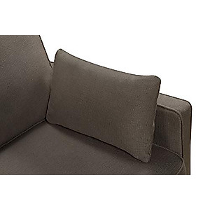 Serta Nina Modern Fabric Upholstery Sofa Collection Padded Shelter Arms, Solid Wood Legs, Couch for Living Room, Track, Ash Gray