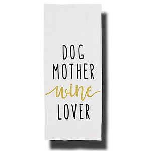 Cute Dog Kitchen Towels Set Funny Dish Towels for Puppy Dog Lovers Gifts for Women or Men Dog Hand Towels Set of 5 Cotton Flour Sack Towels 16” x 28”