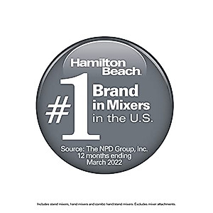 Hamilton Beach Classic Stand and Hand Mixer, 4 Quarts, 6 Speeds with QuickBurst, Bowl Rest, 290 Watts Peak Power, Black and Stainless