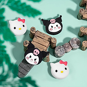 DLseego Thumb Grip Caps Compatible with Switch & Lite & OLED, Cute Joystick Caps Soft Silicone Protective Stick Cover 3D Analog 4PCS Grip Buttons for Joy Con Console Controller - Cute Kitty