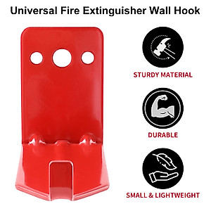 Huazu Fire Extinguisher Mount - 4 Pack Wall Hooks for 5 to 40 Lb Extinguishers, Universal Bracket with Expansion Screws