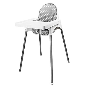 Twoworld High Chair Cushion for IKEA Antilop Highchair, Baby High Chair Seat Cover Liner Mat Pad Cushion for IKEA Antilop High Chair (Fashion Gray)
