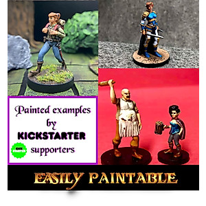 Newcombie Wildspire 58 Fantasy Miniatures Set Townsfolk Characters for DND Miniatures Bulk 28mm Dungeons and Dragons Miniatures | for DND Minis and D&D Miniatures I Character Sheets & Quests