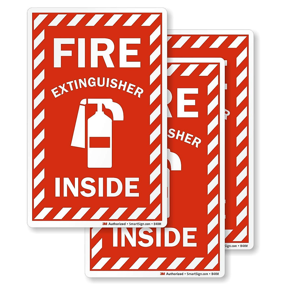 SmartSign Fire Extinguisher Inside Label | 4" x 6" Engineer Grade Reflective, Pack of 3, Made in USA