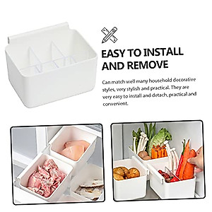 Veemoon 3pcs box Shelf White Hanging Containers Counter Kitchen Slide Refrigerator Food Snack Pantry Plastic Egg Trays Organization Sauce Seasoning Basket Sorting Cabinet Organizer Clear