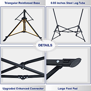 LET'S CAMP Hammock Chair Portable Camping Chair Oversized Folding Rocking Chair with Headrest and Cup Holder for Travel, Picnic, Patio, Fishing, Supports 300lbs