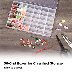 Anjetan 36 Grids Clear Plastic Organizer Box