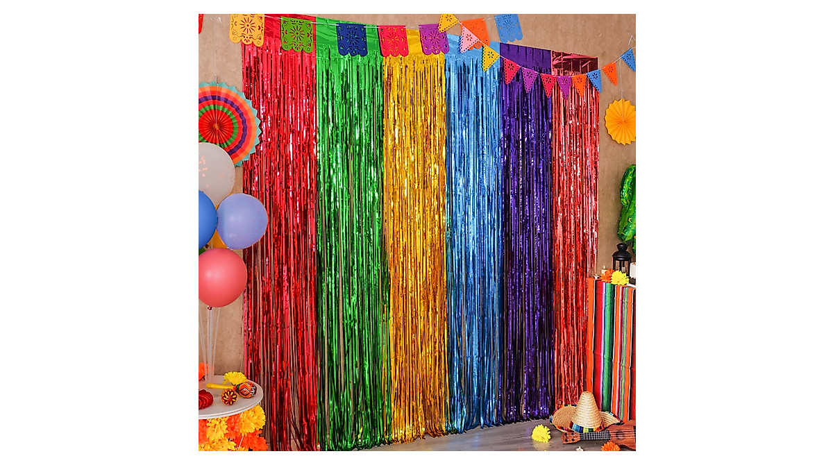 Vibrant Fiesta Decorations - Tinsel Streamers for Parties