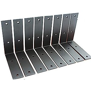 8 PCS L 6" x H 6" x W 1.5", 5mm Thick Heavy Duty Metal Wall Brackets Steel L Bracket for Hanging DIY Storage Or Decorative Shelving - Hang a Bookshelf Or Industrial Shelves - Shelf Supports