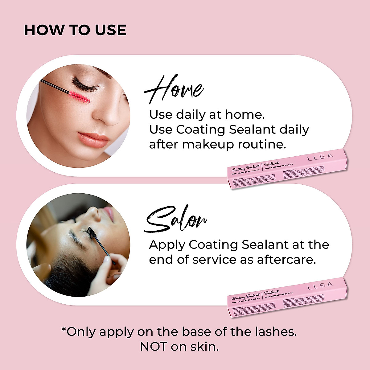 LLBA Professional Eyelash Coating Sealant 10ml - Protective Topcoat for Long-Lasting Eyelash Extensions | Keep Natural Lashes Healthy, Strong, Soft & Silky Lash Extensions
