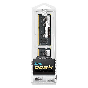 TEAMGROUP Elite DDR4 32GB Kit (2 x 16GB) 3200MHz PC4-25600 CL22 (2933MHz or 2666MHz)Unbuffered Non-ECC 1.2V SODIMM 260-Pin Laptop Notebook PC Computer Memory Module Ram Upgrade - TED432G3200C22DC-S01