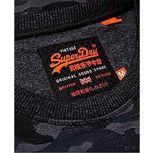 Superdry Mens Vintage Logo Camo Panel Sweatshirt Black Grit Size S