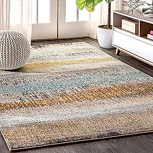 JONATHAN Y CTP105A-5 Contemporary POP Modern Abstract Vintage Indoor Area-Rug Bohemian Easy-Cleaning High Traffic Bedroom Kitchen Living Room Non Shedding, 5 X 8, Cream/Yellow