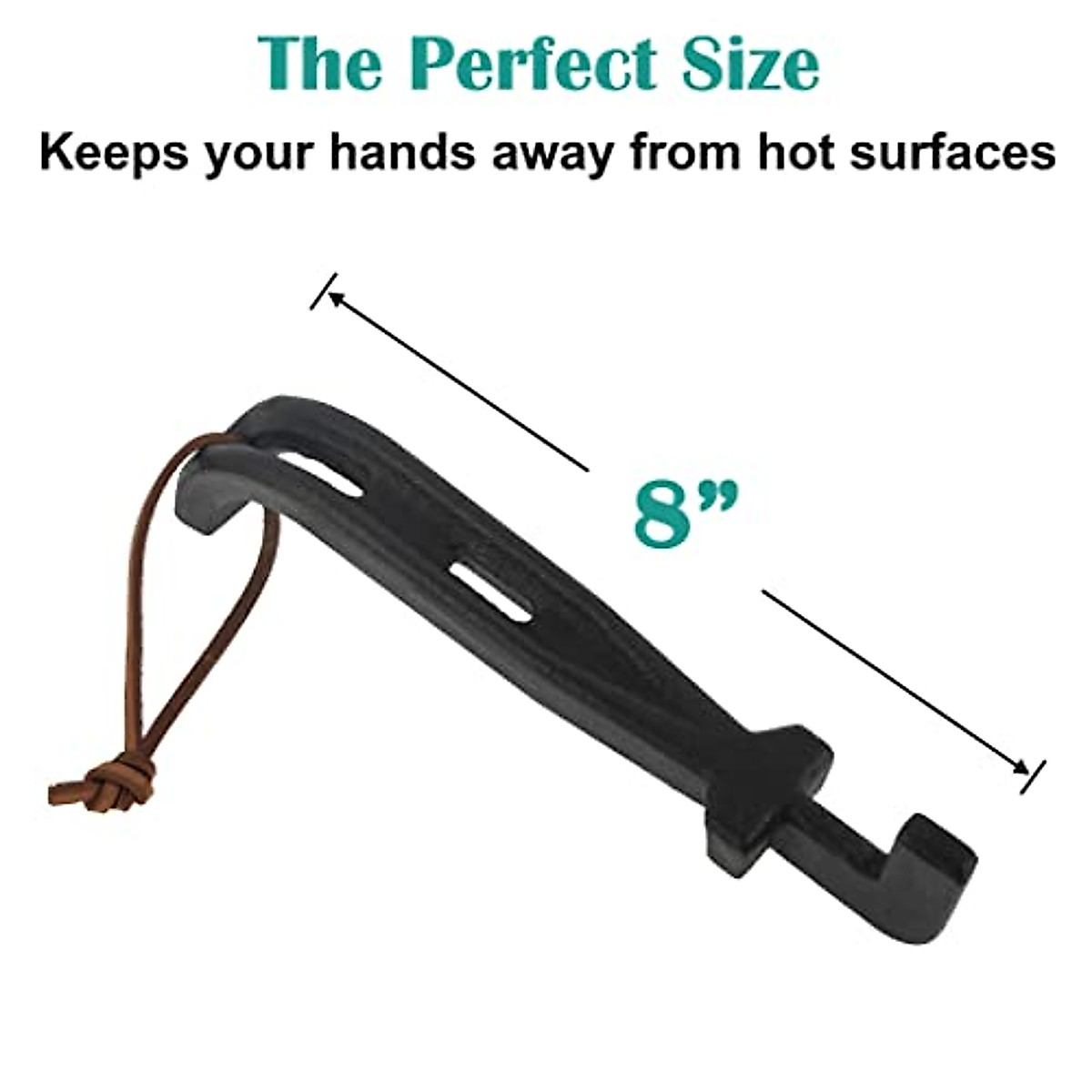 EasiBBQ Cast Iron Grill Grate Lifter, Barbecue Universal Grid Lifter, Hot Surfaces handling Lifter Gripper for Most Charcoal Grills and Gas Grills