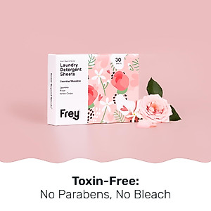 FREY Laundry Detergent Sheets – Jasmine Rose Scent | Plant-Derived | 60 Sheets (Pack of 2)