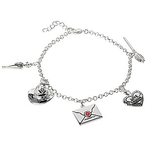 Harry Potter Womens Charm Bracelet - 7-inch Silver Bracelet Charms Jewelry